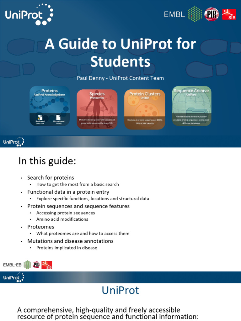 UniProt Guide for Students | PDF | Proteins | Biochemistry