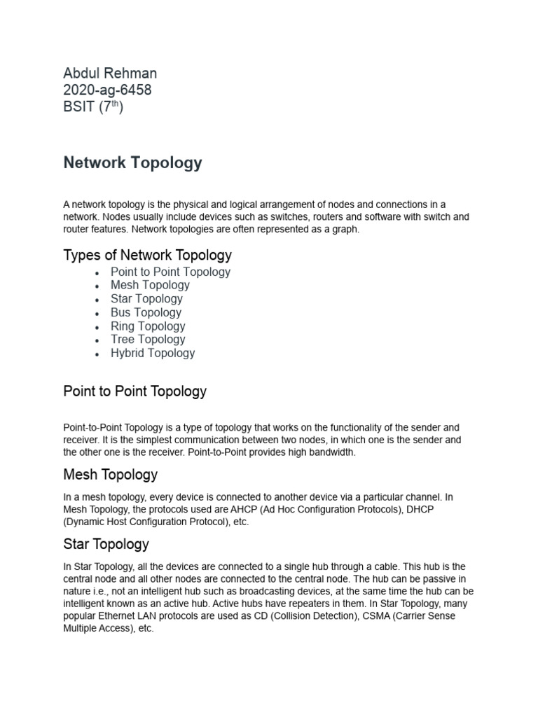 Topologies | PDF | Network Topology | Computer Network