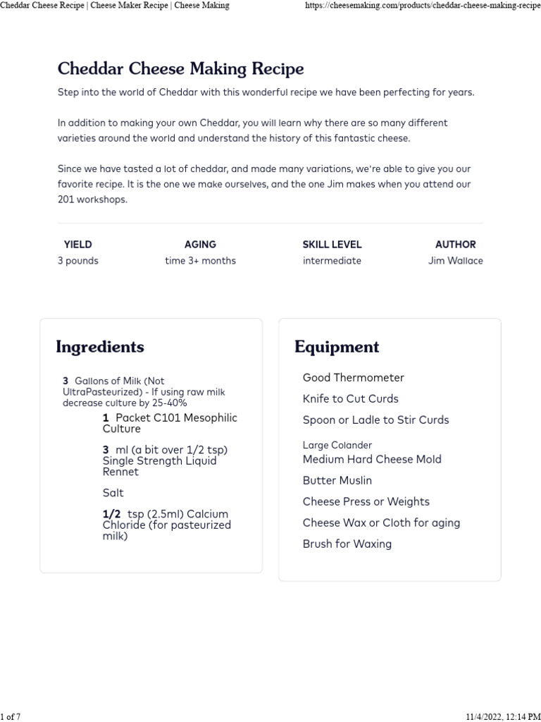 cheddar-cheese-making-recipe | PDF