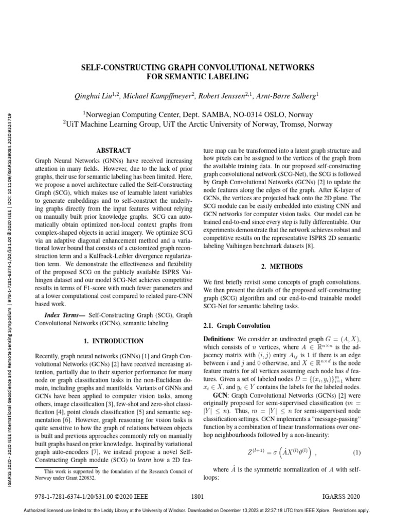 Self-Constructing Graph Convolutional Networks For Semantic Labeling | PDF | Applied Mathematics ...