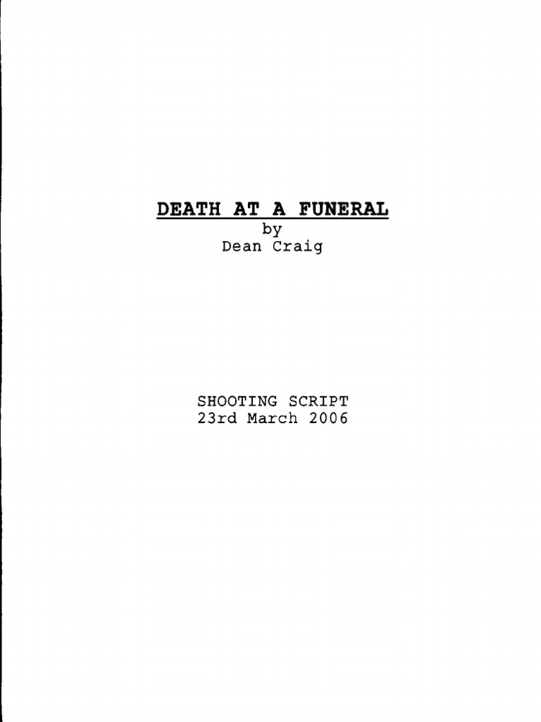 Death at a Funeral Script Excerpt | PDF | Traditions | Rituals