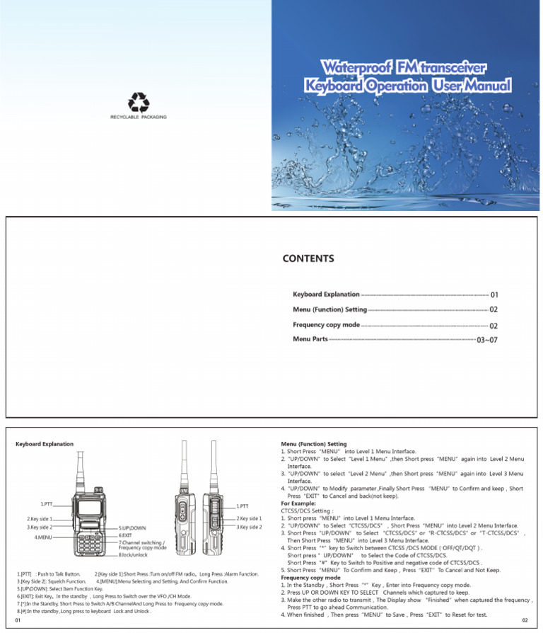 Radtel Ip68 Manual 20221201 Eng | PDF