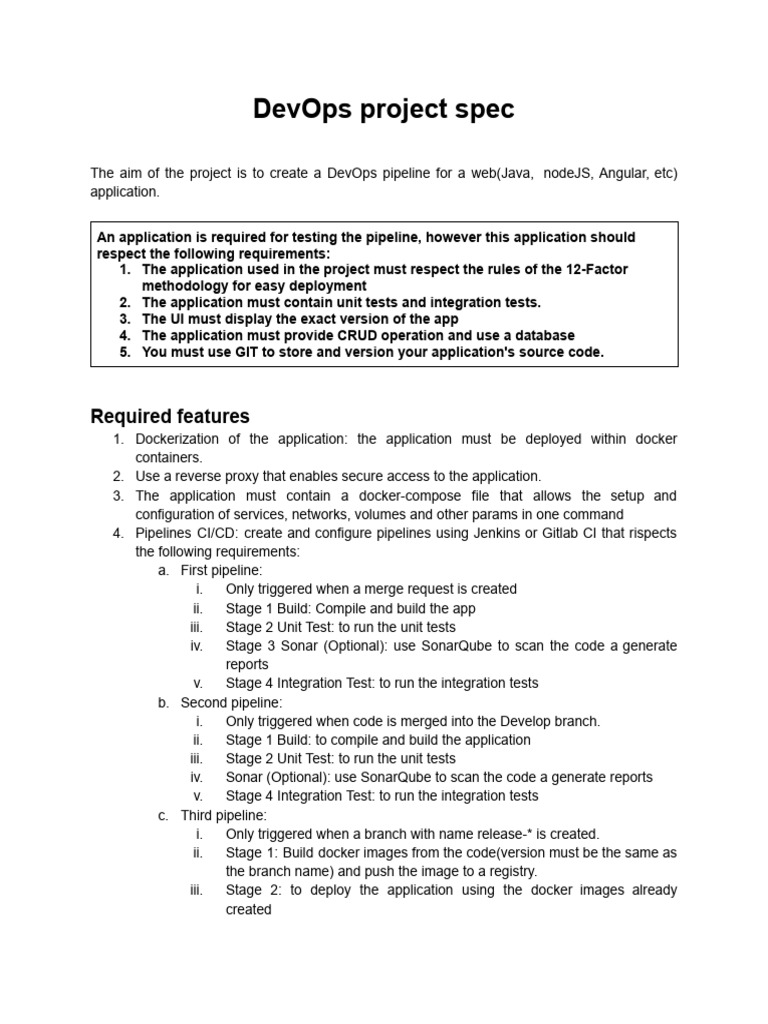 DevOps Project Spec | PDF | Application Software | Source Code