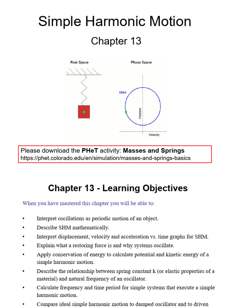 SHM - 1 - 2023 | PDF | Oscillation | Motion (Physics)