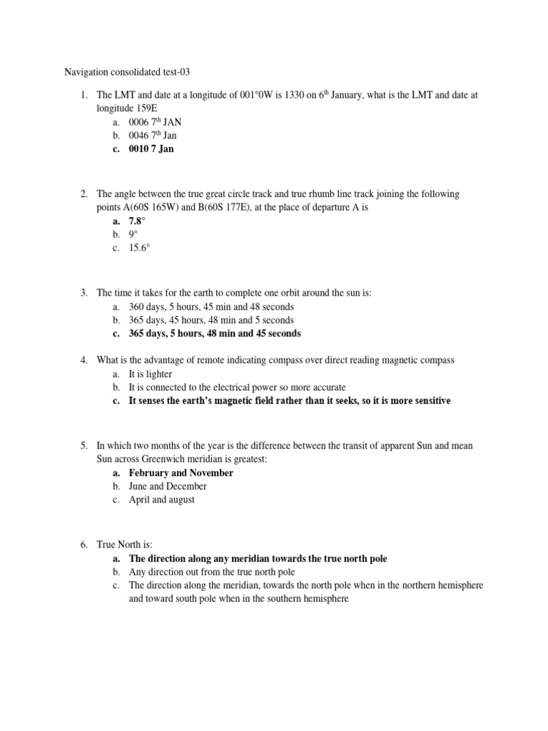NAVIGATION 2023 DGCA Question Paper 01 | PDF | Compass | Physical ...