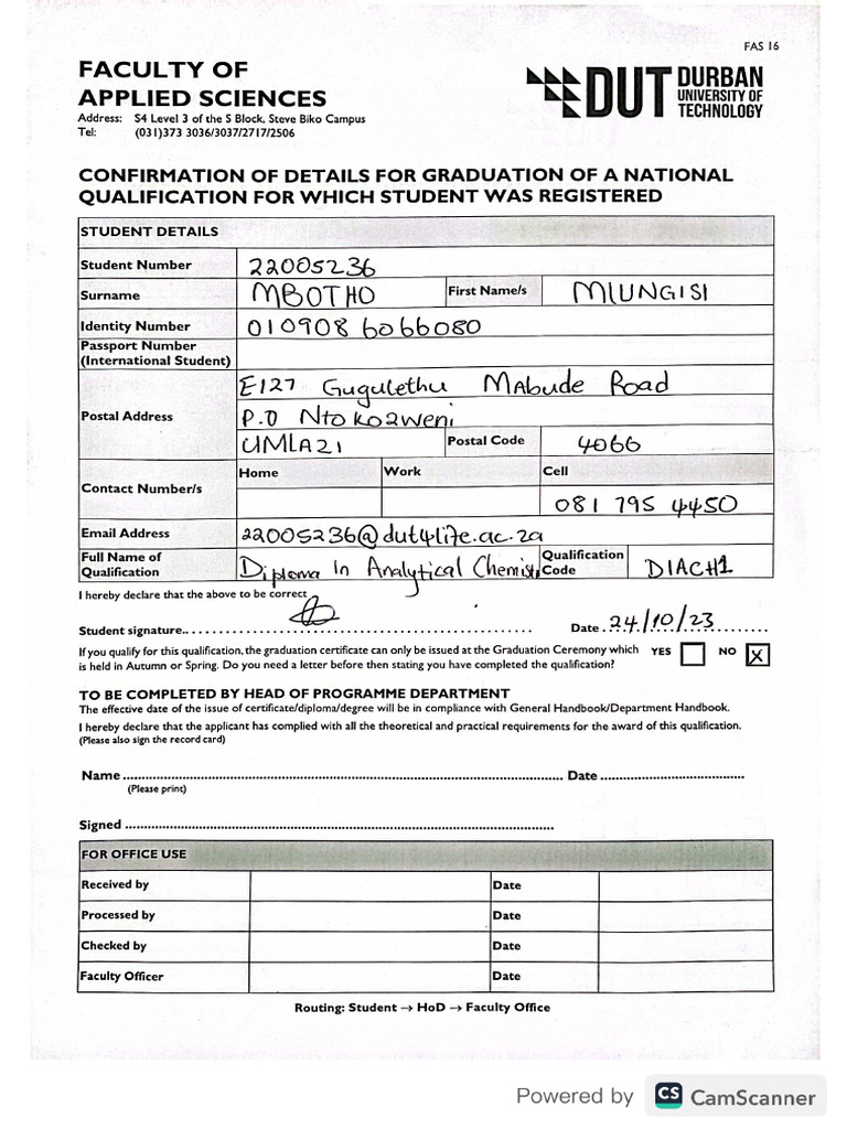 Advanced Diploma Application | PDF