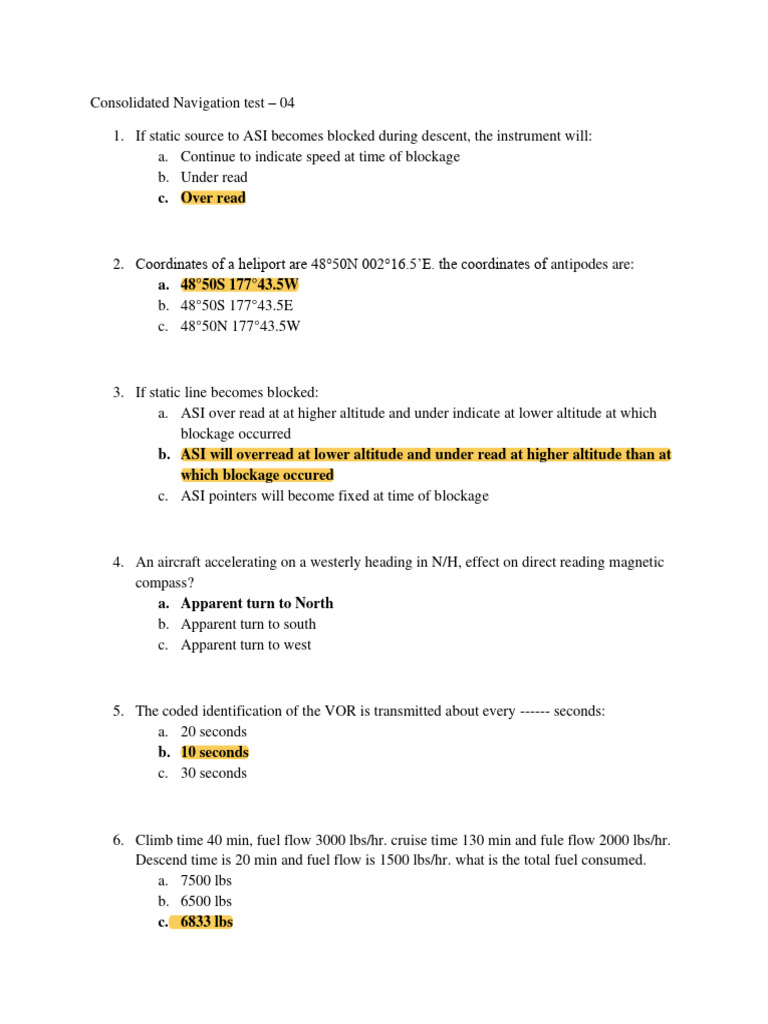 NAVIGATION 2023 DGCA Question Paper 02 | PDF | Compass | Altimeter NAVIGATION 2023 DGCA Question Paper 02 | PDF | Compass | Altimeter