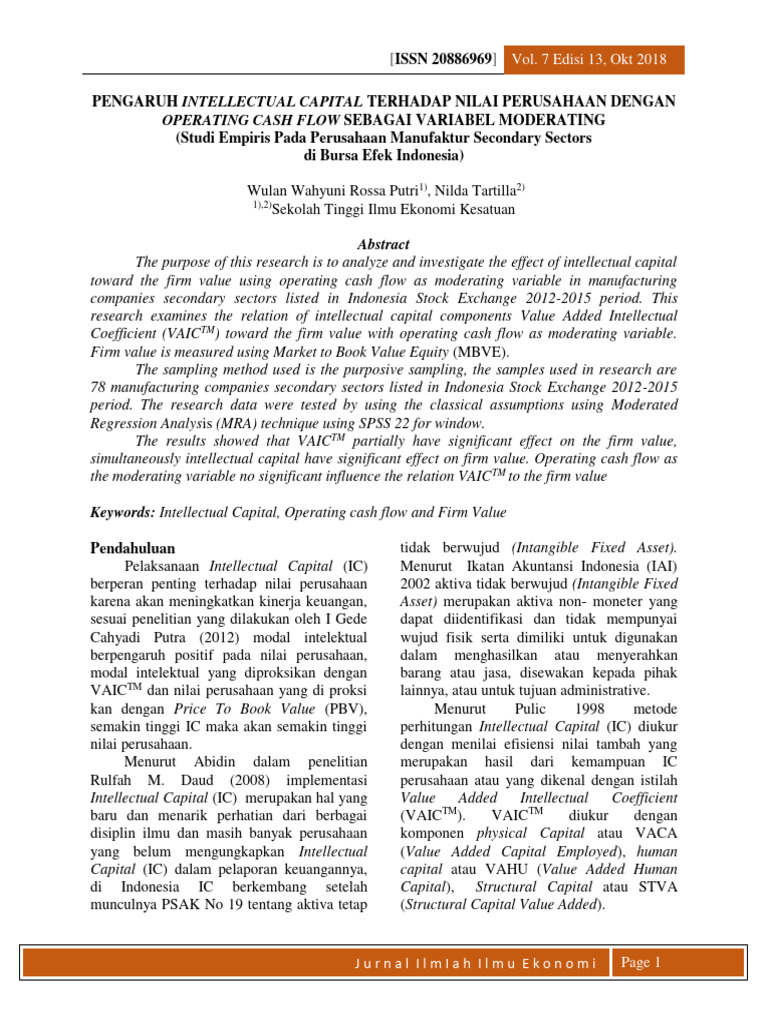 Pengaruh Intellectual Capital Terhadap Nilai Perusahaan | PDF