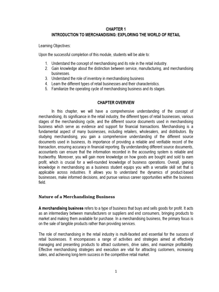 Accounting For Merchandising Activities | PDF | Debits And Credits ...