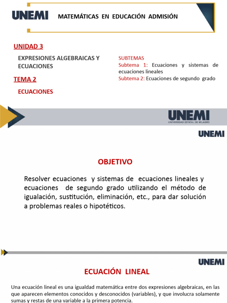 Semana 7 Tema 2 Ecuaciones | PDF