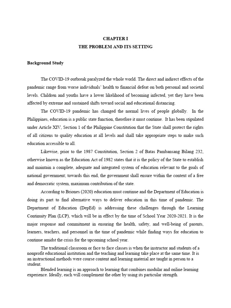 The Problem and Its Setting | PDF | Educational Technology | Learning