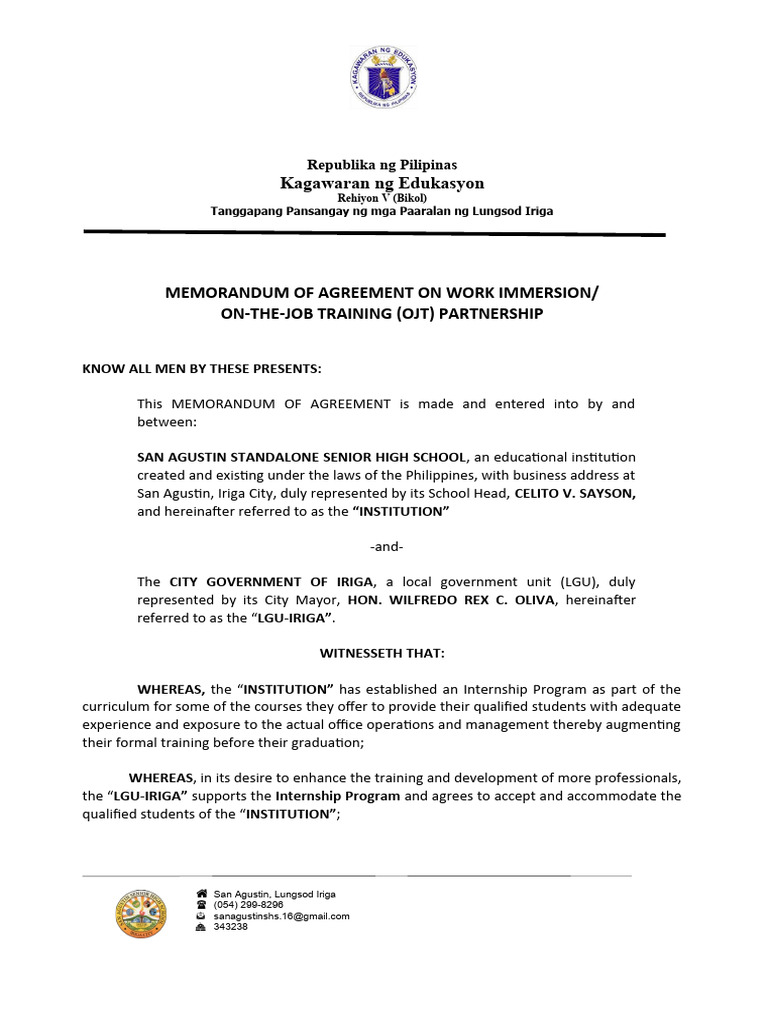 LGU Memorandum of Agreement | Download Free PDF | Government | Justice