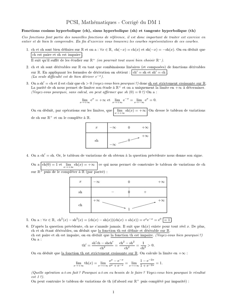Sujet DM1 Corr | PDF