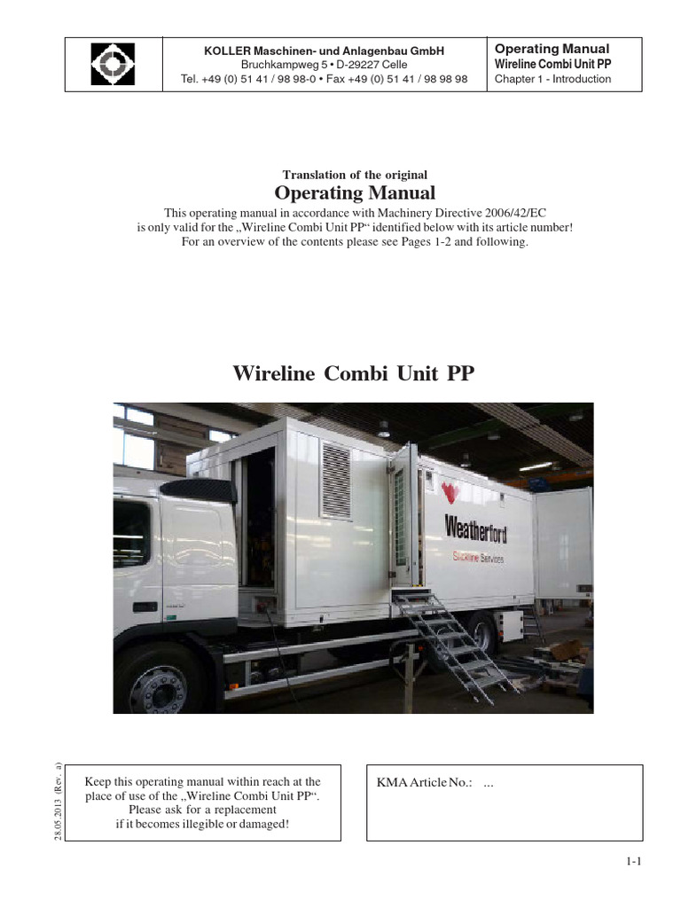 Wireline Combi Unit PP | Download Free PDF | Occupational Safety And Health | Safety