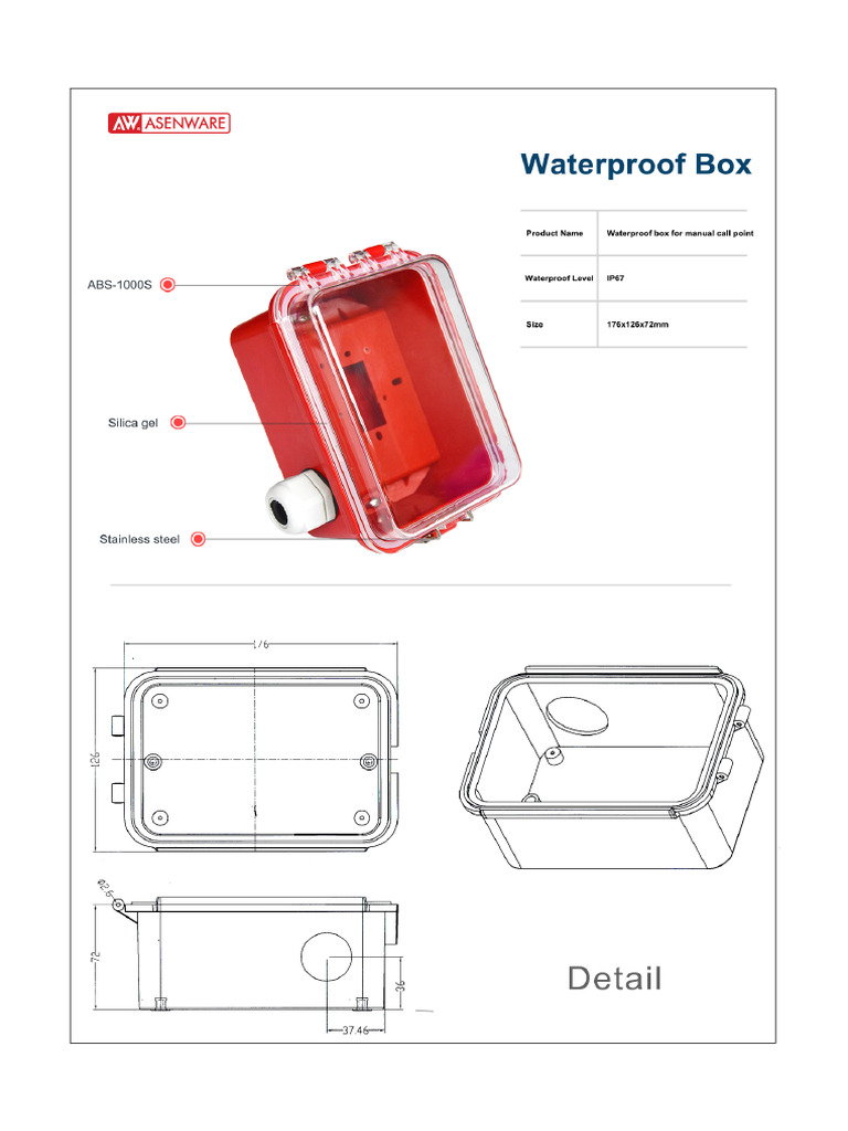 AW-WB001 Water-Proof Box Datasheet - 20210923 | PDF