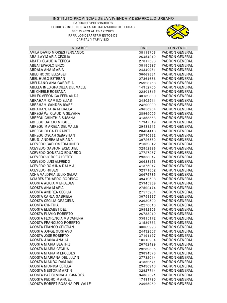 Padron General Publicar 14 12 2023 | PDF