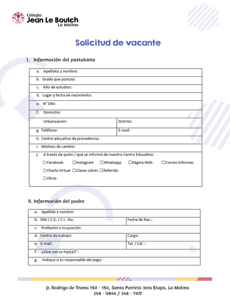 Solicitud-de-vacante-2024-pdf | PDF