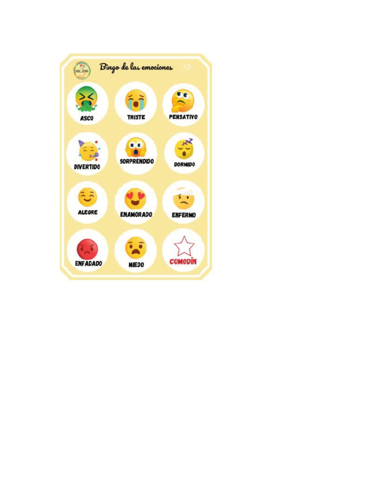 Bingo de Las Emociones | PDF