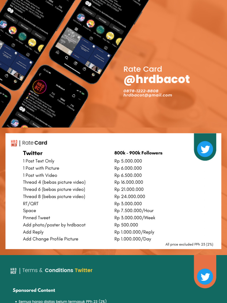 Hrdbacot - RateCard 2023 | PDF