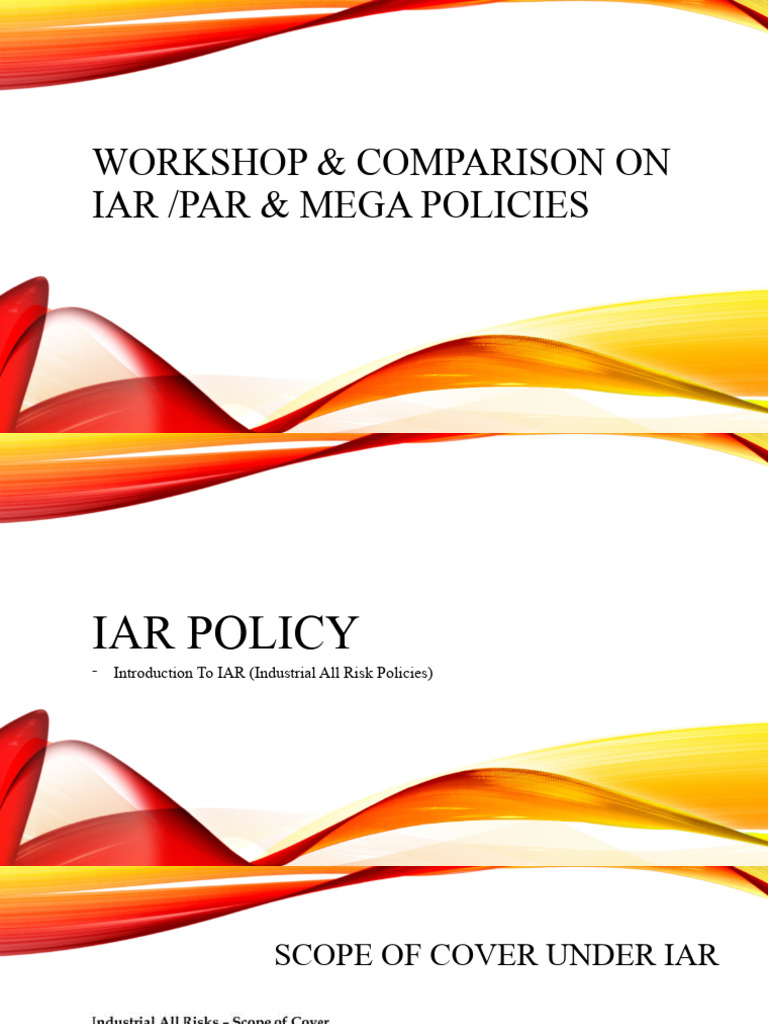 Workshop & Comparison On Iar | PDF | Insurance | Deductible