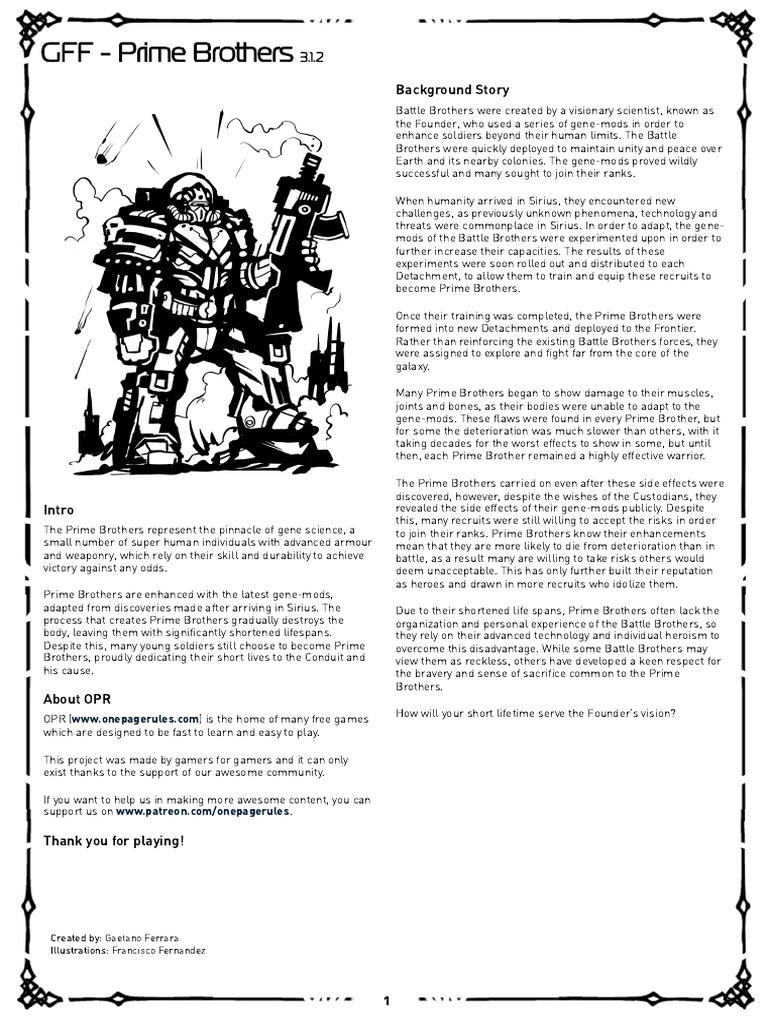 GFF - Prime Brothers 3.1.2 | PDF