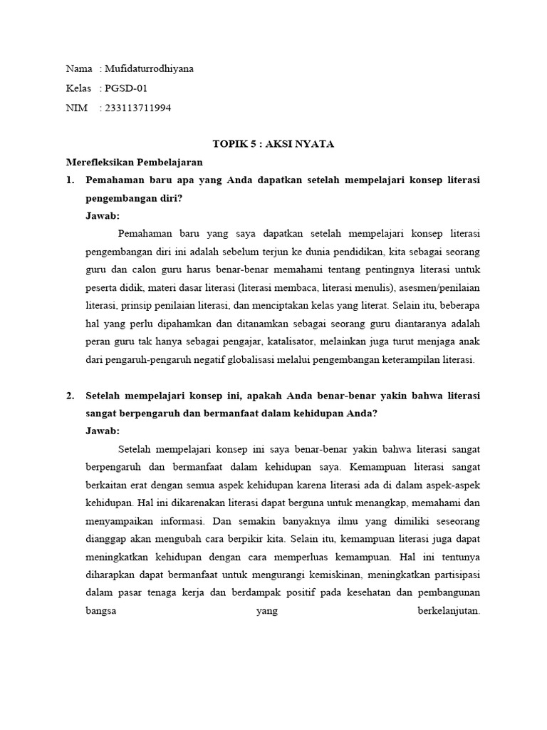 Literasi Aksi Nyata | PDF