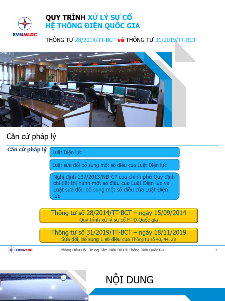 Quy Dinh Xu Ly Su Co Trong He Thong Dien Quoc gia-TT 28 - 2014 VÀ TT 31 - 2019 | PDF