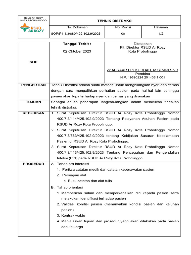 Tehnik Distraksi New | PDF