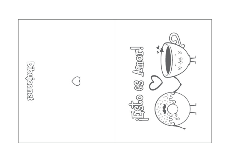 Tarjeta San Valentin Para Colorear 01 | PDF