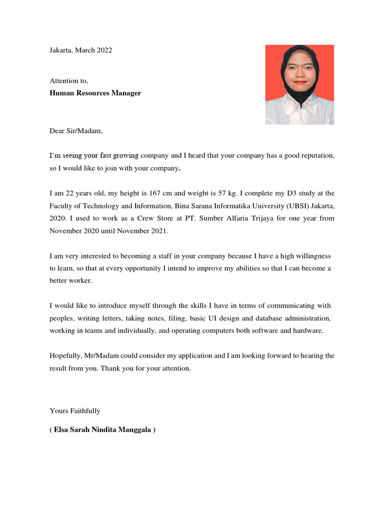 CV Elsa Sarah NM | PDF | Computing