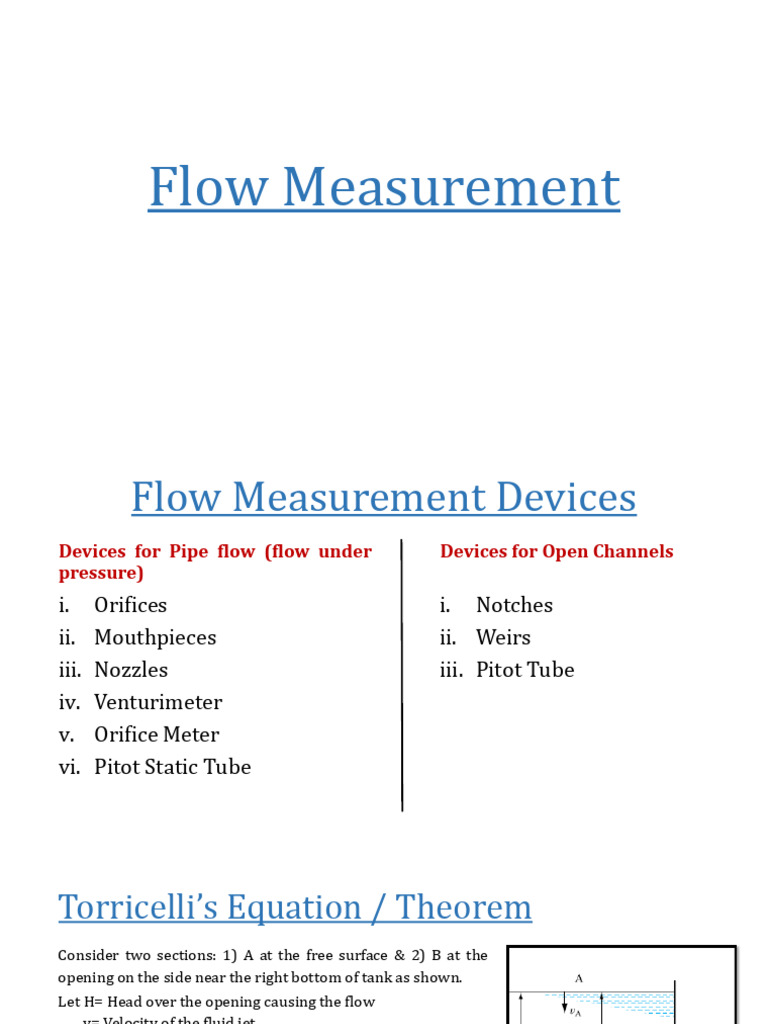 Lec-8 Flow Measurement With Numericals PDF | PDF | Flow Measurement ...
