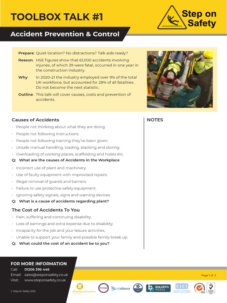 Accident Prevention in Construction Work | PDF | Occupational Safety ...
