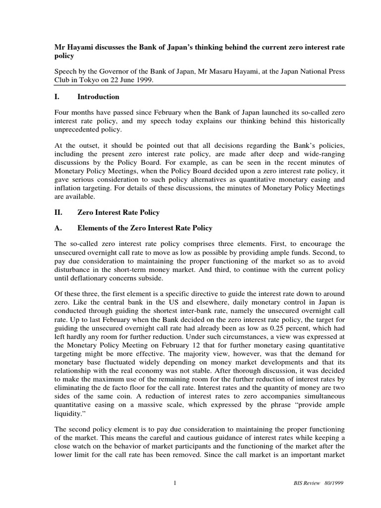 Japans Zero Policy | PDF | Monetary Policy | Inflation