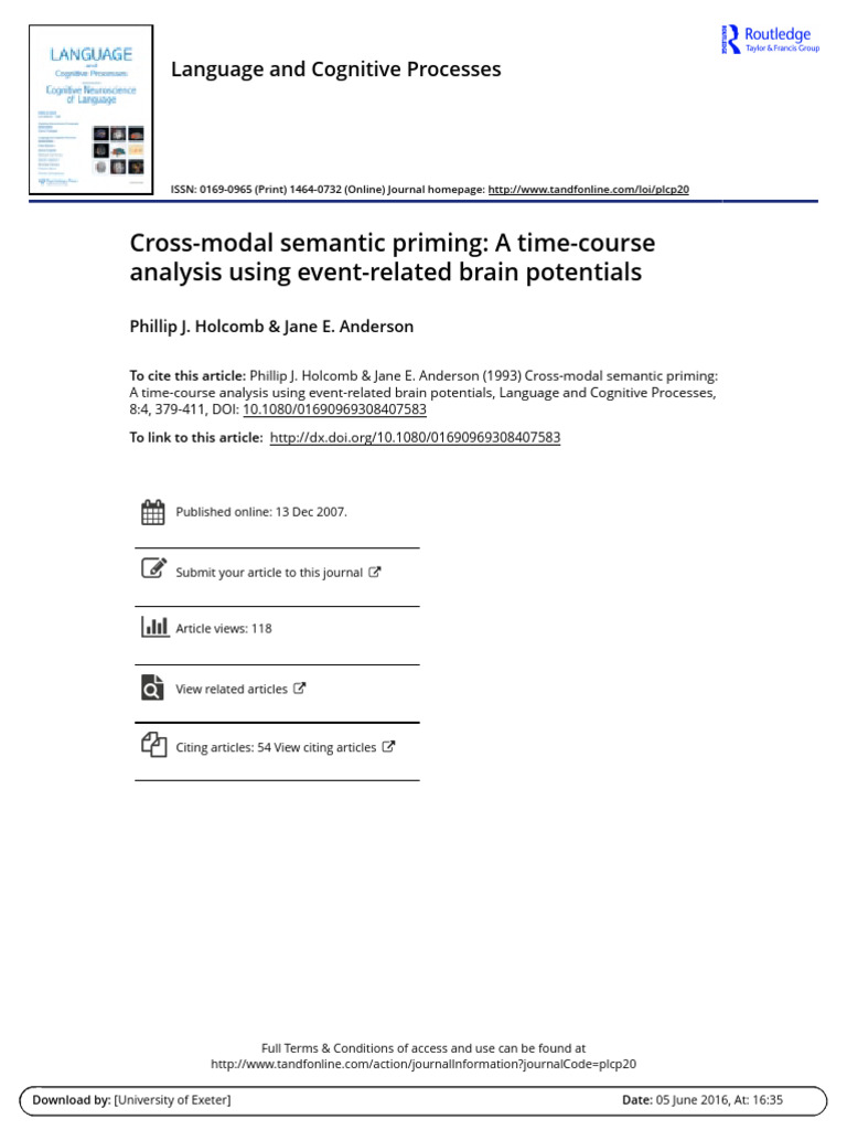 Holcomb 1993 | PDF | Priming (Psychology) | Mental Processes