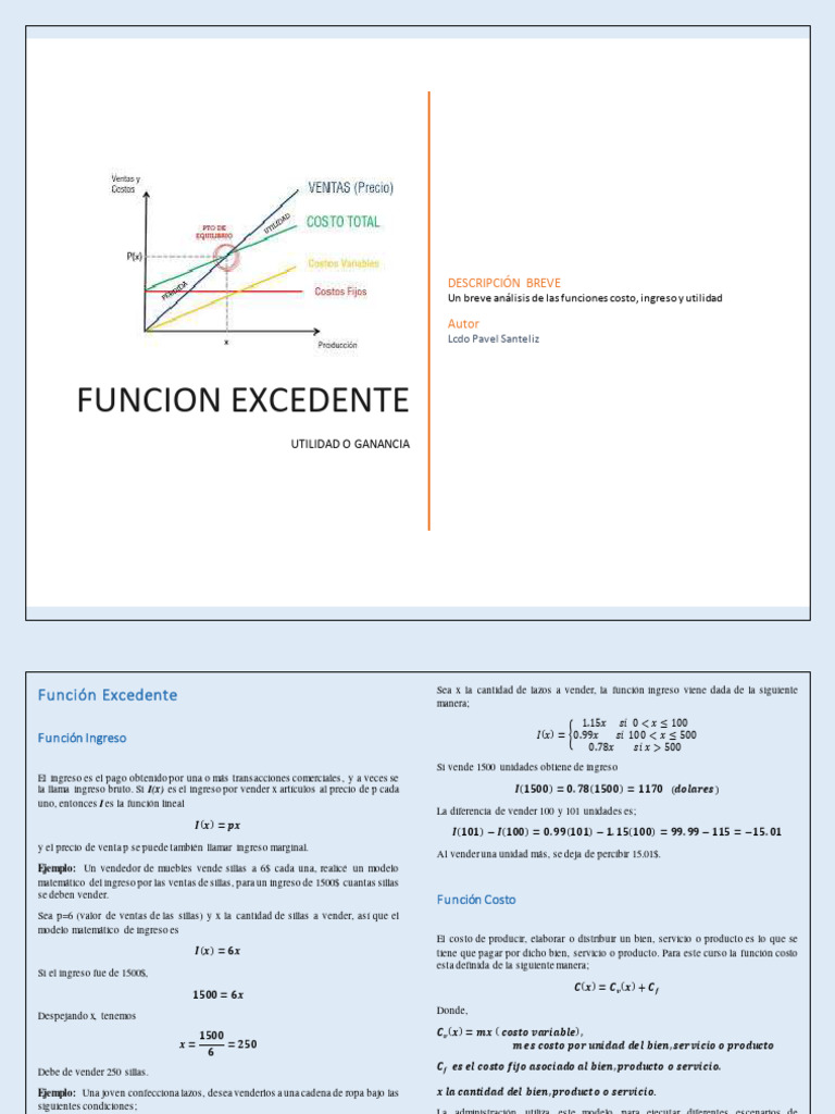 Función Excedente | PDF | Excedente económico | Economias