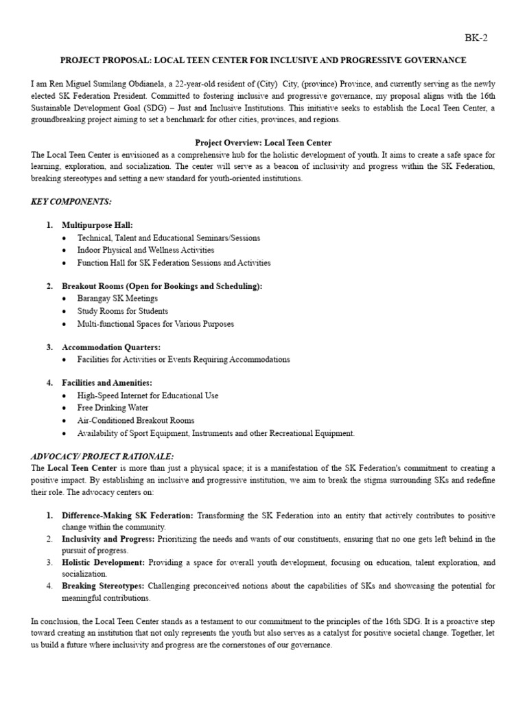 FLJ BK2 Project Proposal | PDF | Governance