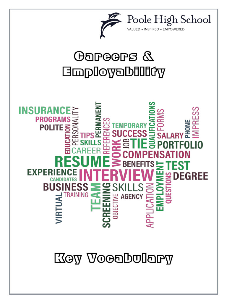 Careers Vocabulary Book | PDF | Employment | Apprenticeship