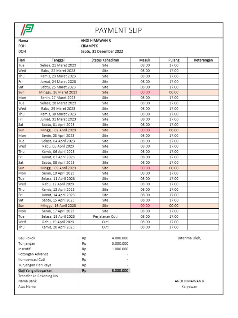 Payslip Apr 2023 | PDF