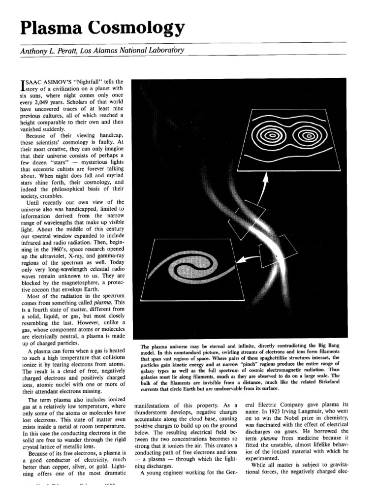 Plasma Cosmology Anthony Peratt | PDF