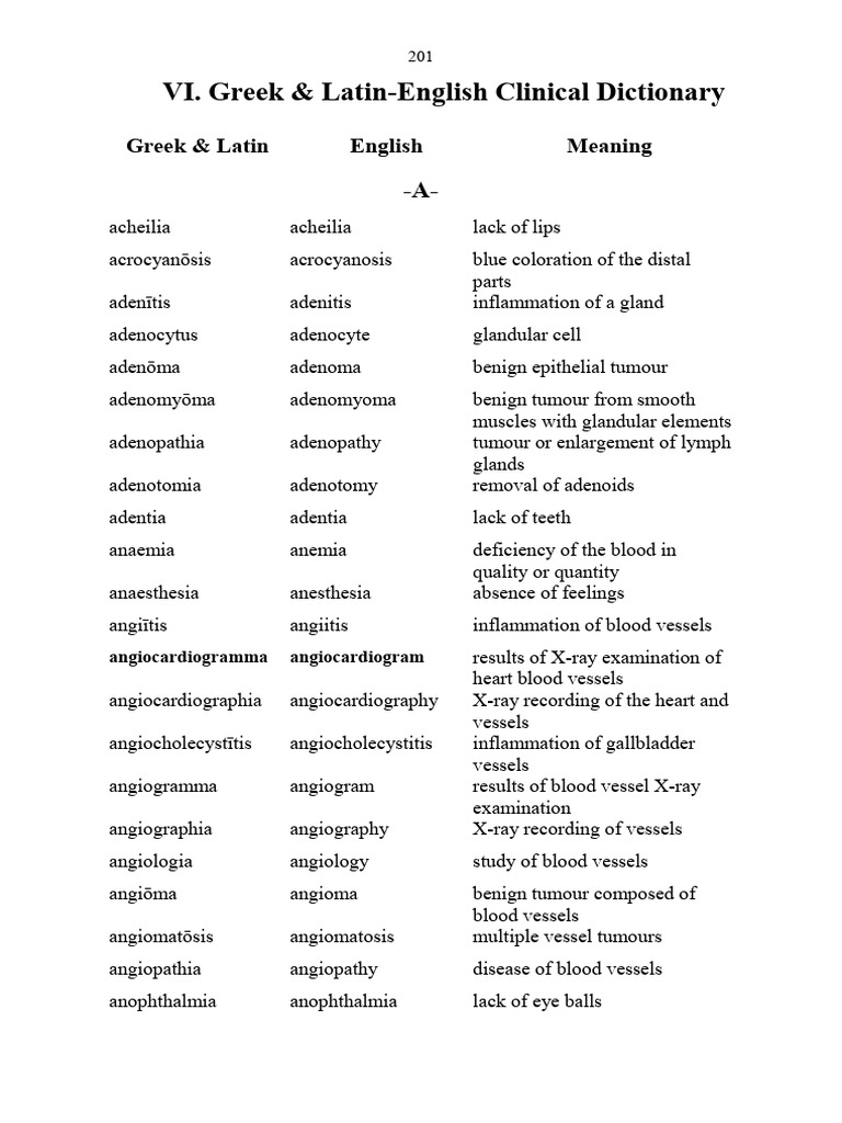 Clinical Dicionary Latin | Download Free PDF | Stomach | Kidney