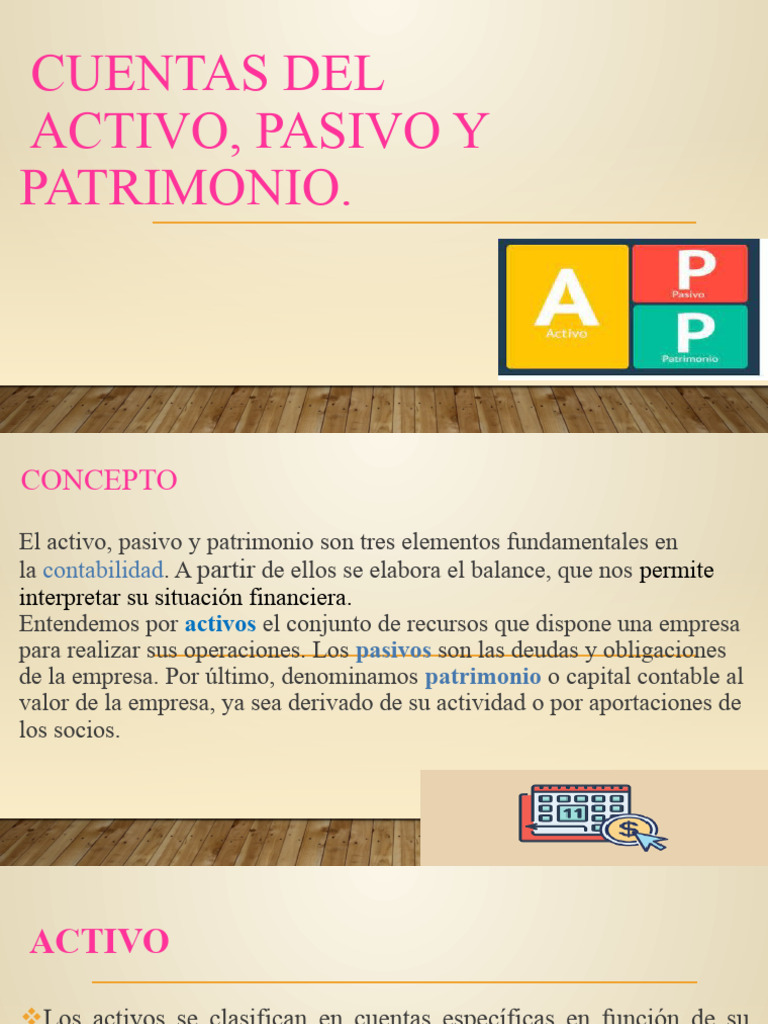 Cuentas Del Activo, Pasivo y Patrimonio | PDF