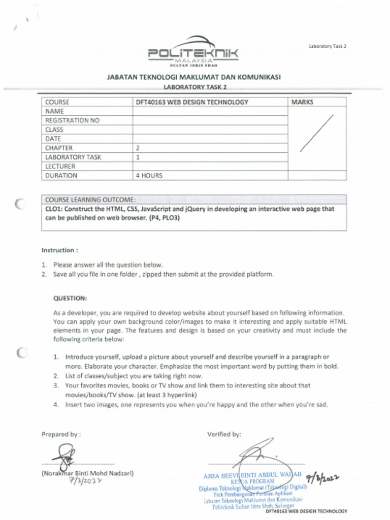 DFT40163 - Laboratory Task 2 - PSIS | PDF