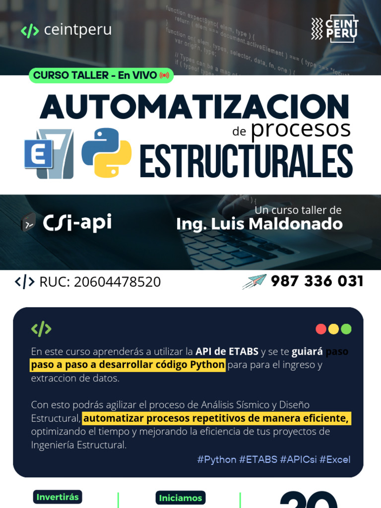 Etabs Y Python Pdf Ingeniería De Software Tecnologías De La Información