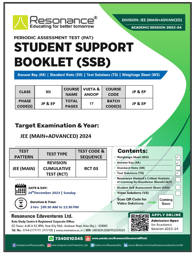 Sol. 24-12-23-Jp+Ep Rct-3 (PCM) All Codes | PDF | Physical Sciences ...