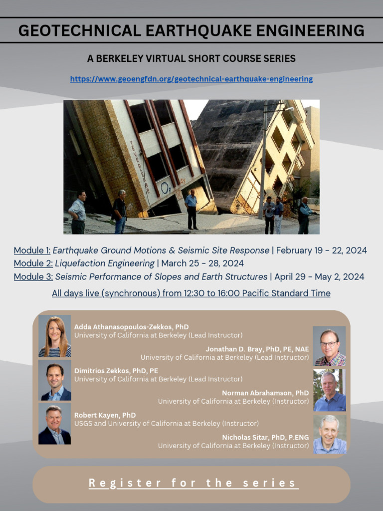 Berkeley Geotechnical Earthquake Course | PDF | Earthquakes ...