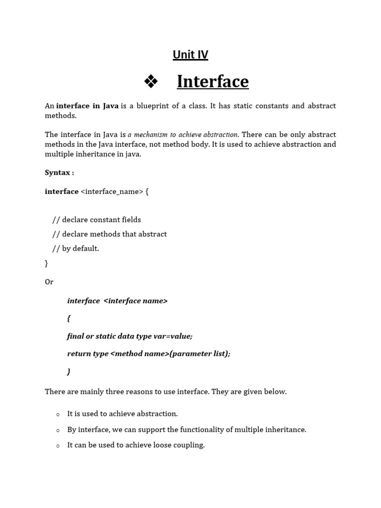 Unit IV | PDF | Class (Computer Programming) | Java (Programming Language) Unit IV | PDF | Class (Computer Programming) | Java (Programming Language)