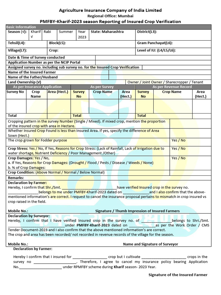 Insured Crop Verification | PDF | Food Industry | Agriculture