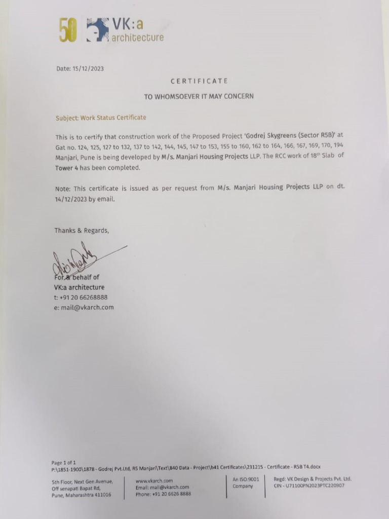 Architect Certificate | PDF