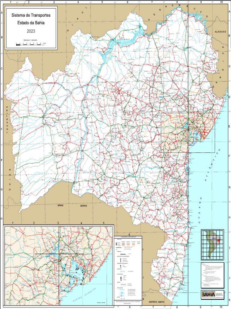 Mapa Rodoviário Atualizado da Bahia | PDF