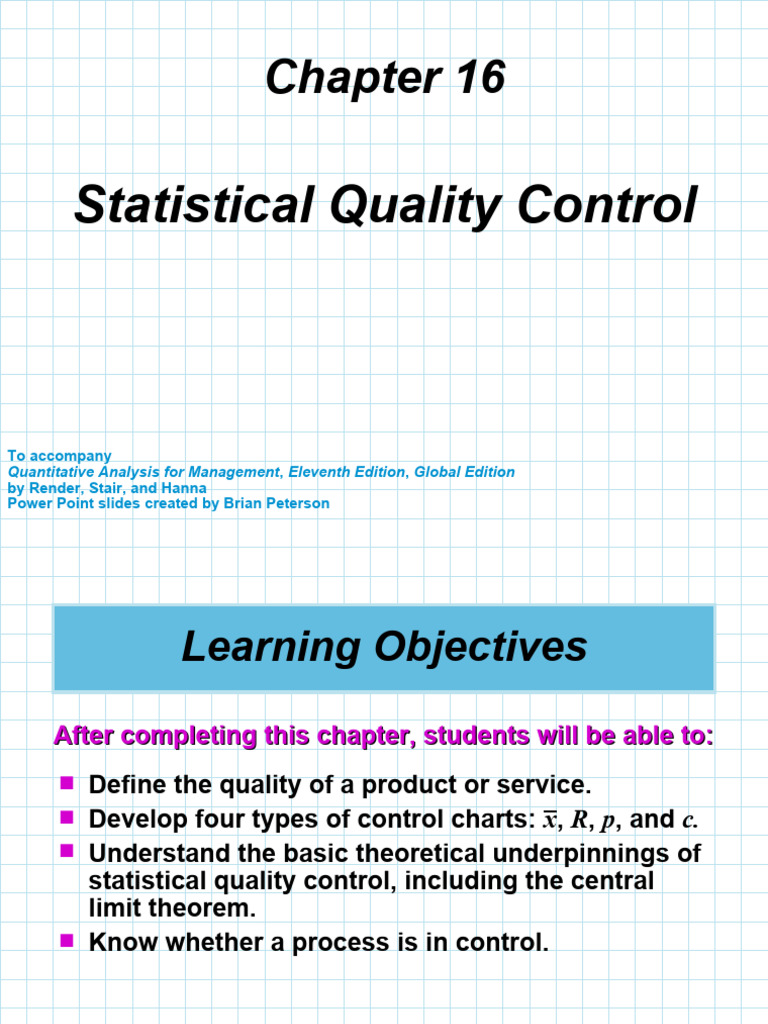 CH 16 Statistical Quality Control | PDF | Standard Deviation ...